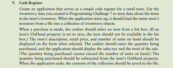 This application needs to be done with visual basic. | Chegg.com