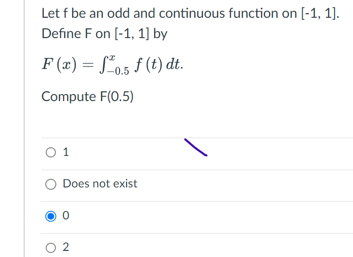 Solved Let f be an odd and continuous function on [−1,1]. | Chegg.com