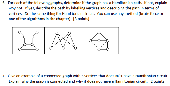 Solved 6. For each of the following graphs, determine if the | Chegg.com