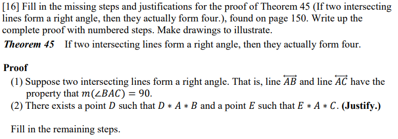 Solved [16] Fill in the missing steps and justifications for | Chegg.com