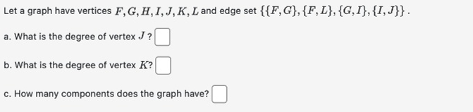 Solved Let a graph have vertices F,G,H,I,J,K,L ﻿and edge set | Chegg.com