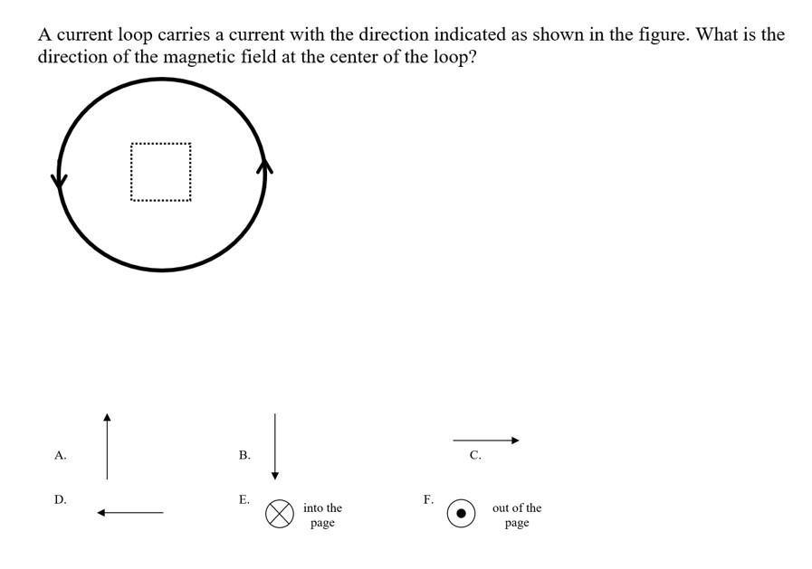 Solved A current loop carries a current with the direction | Chegg.com