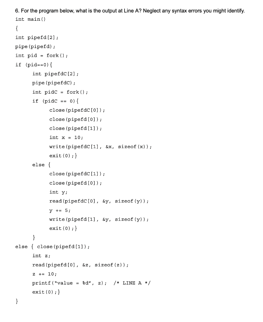 Solved 6. For the program below, what is the output at Line | Chegg.com