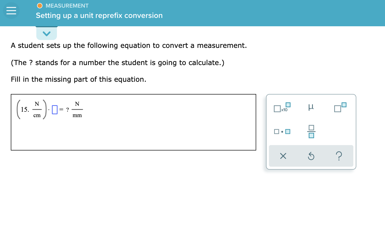 Solved MEASUREMENT Setting up a unit reprefix conversion A | Chegg.com