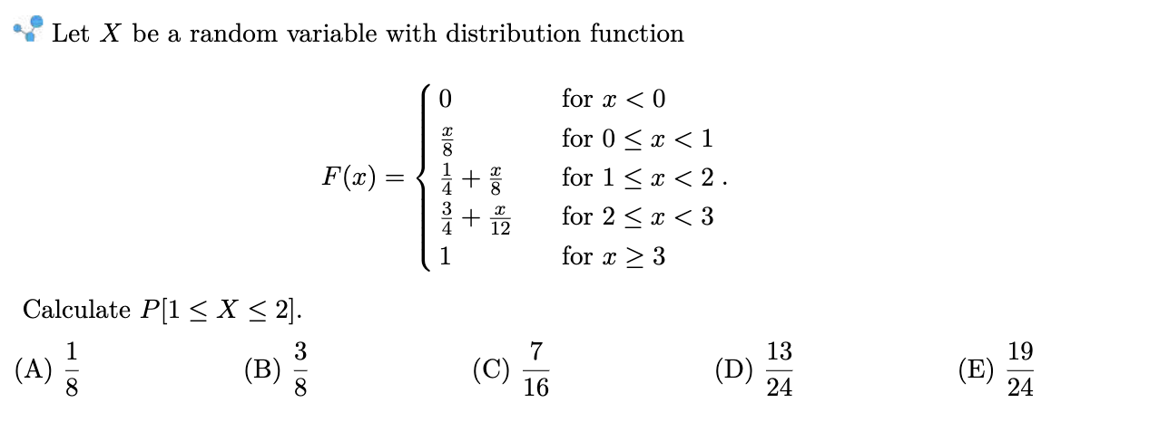 Solved Let x ﻿be a random variable with distribution | Chegg.com