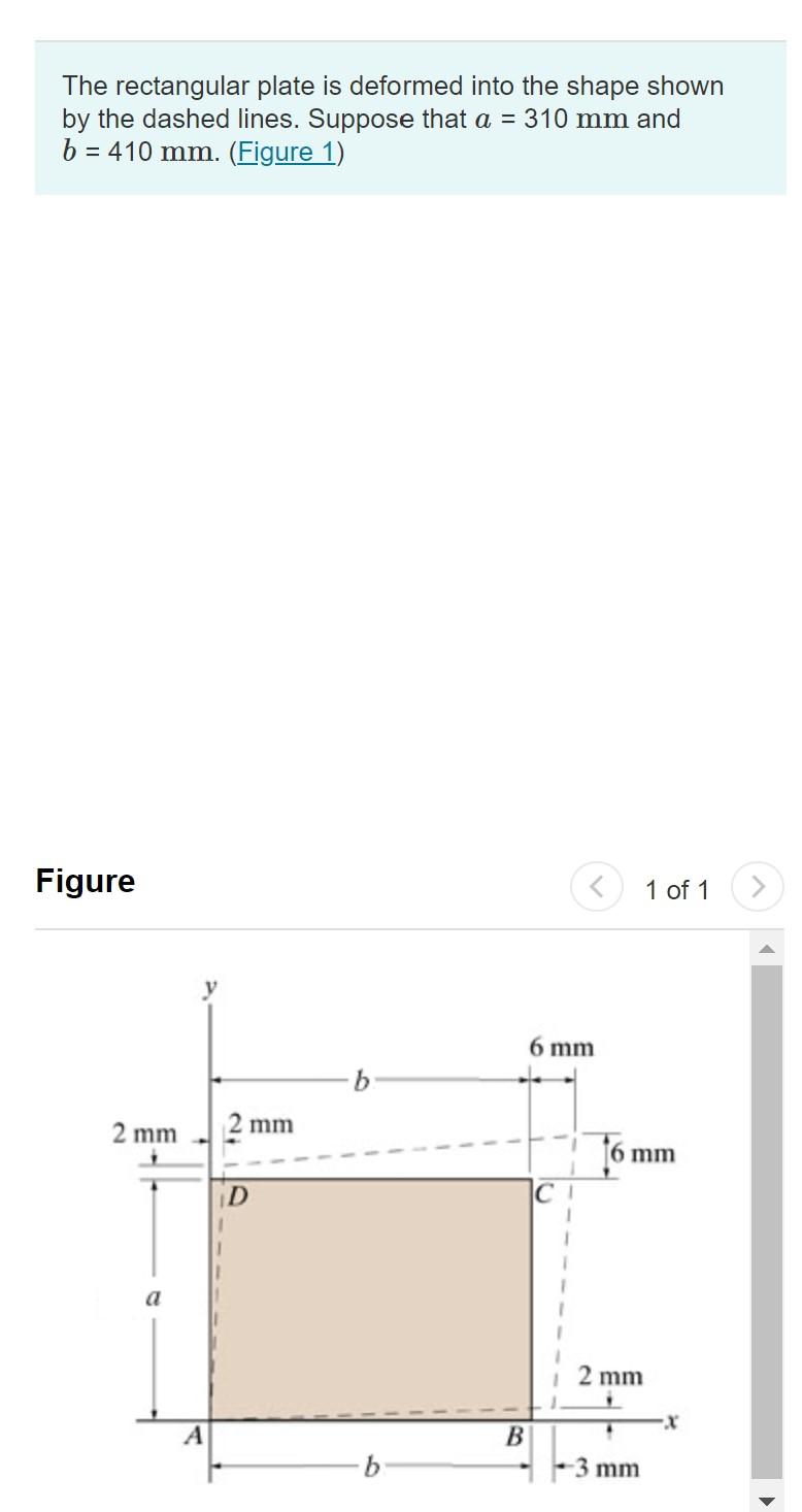 Solved The rectangular plate is deformed into the shape | Chegg.com