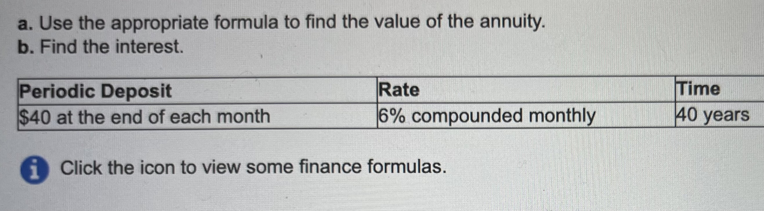 Solved a. Use the appropriate formula to find the value of | Chegg.com