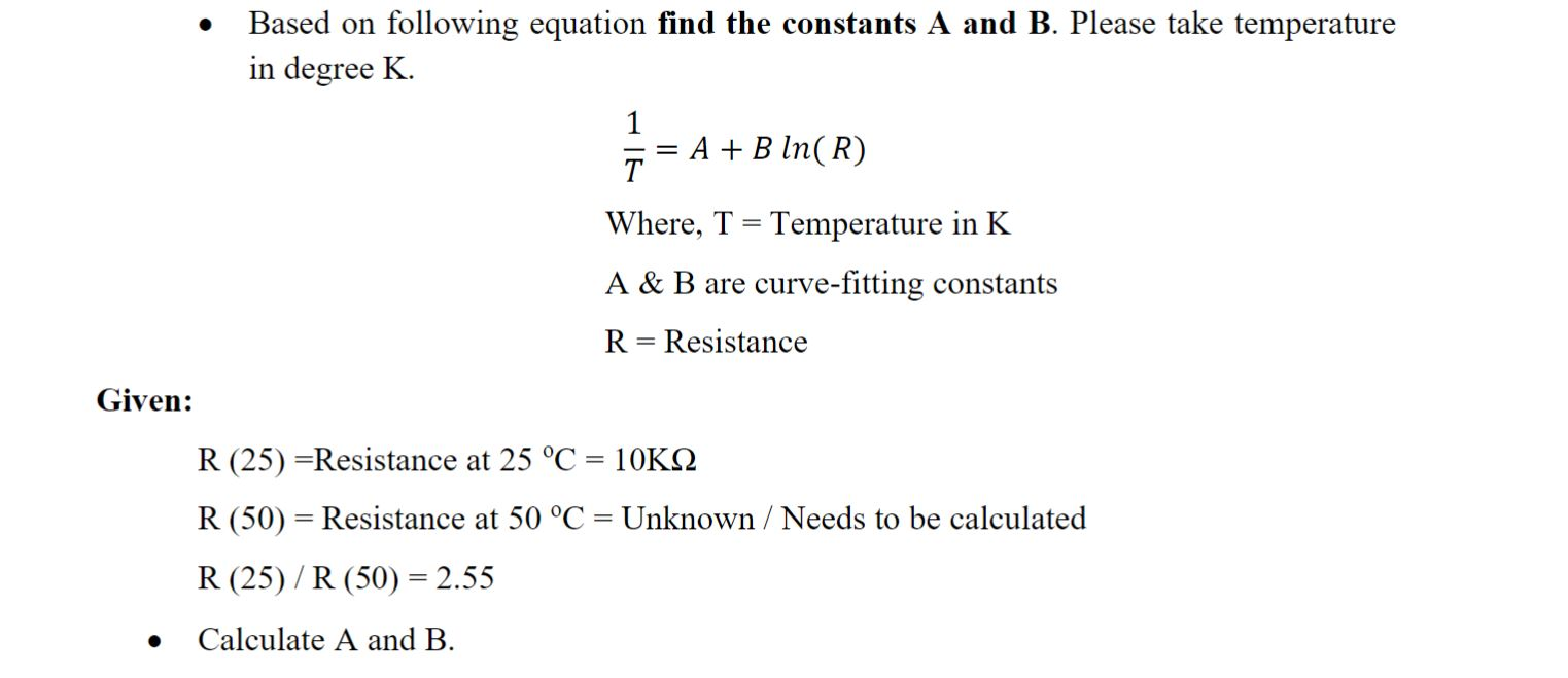 Solved Based on following equation find the constants A and | Chegg.com