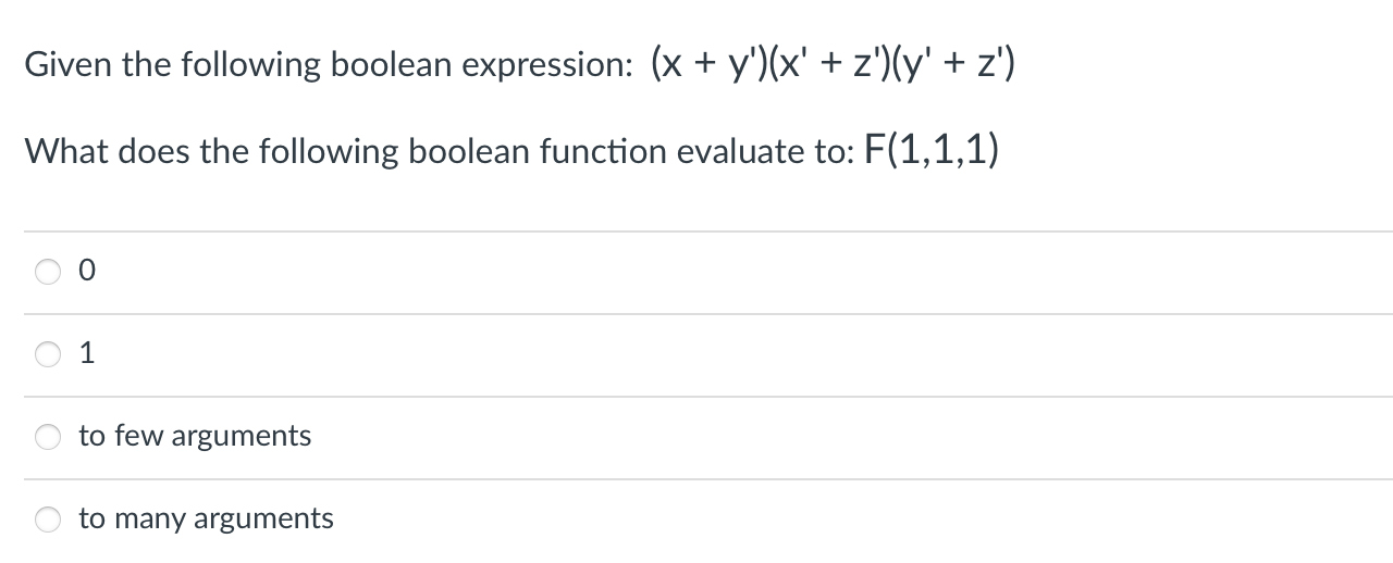 Solved Given the following boolean expression: | Chegg.com