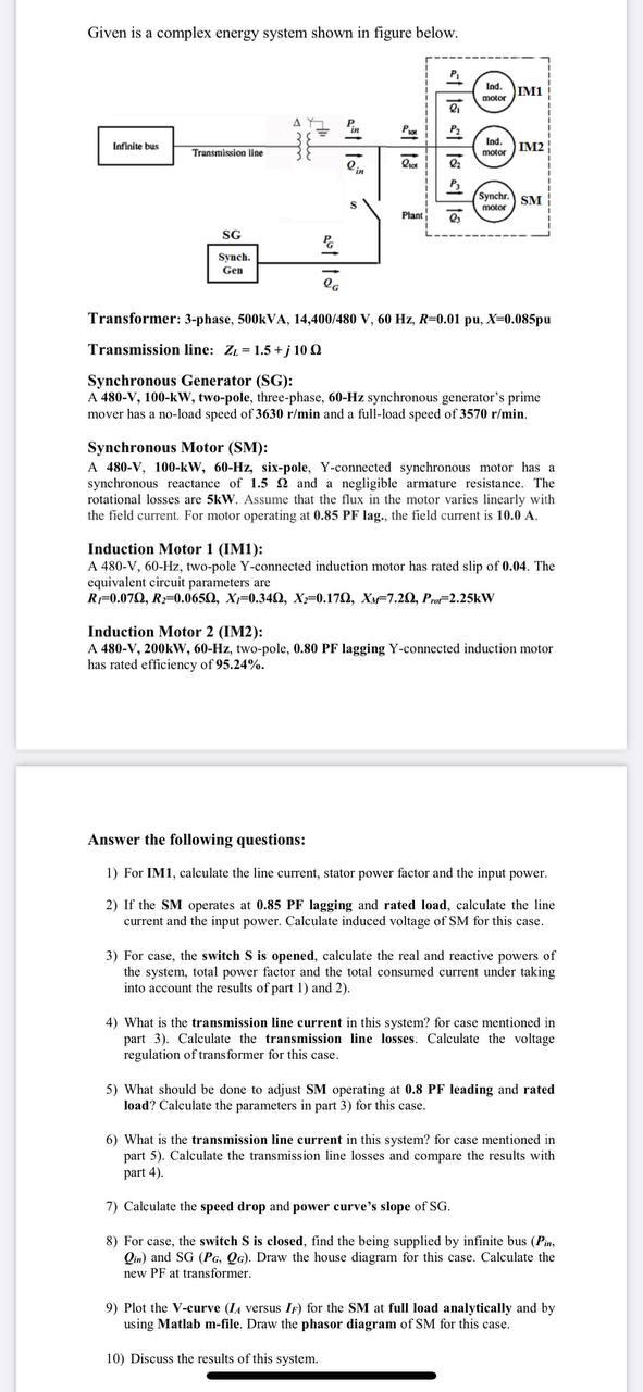 Solved Given is a complex energy system shown in figure | Chegg.com