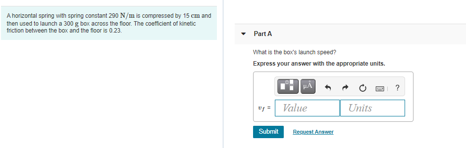 Solved A horizontal spring with spring constant 290 N/m is | Chegg.com