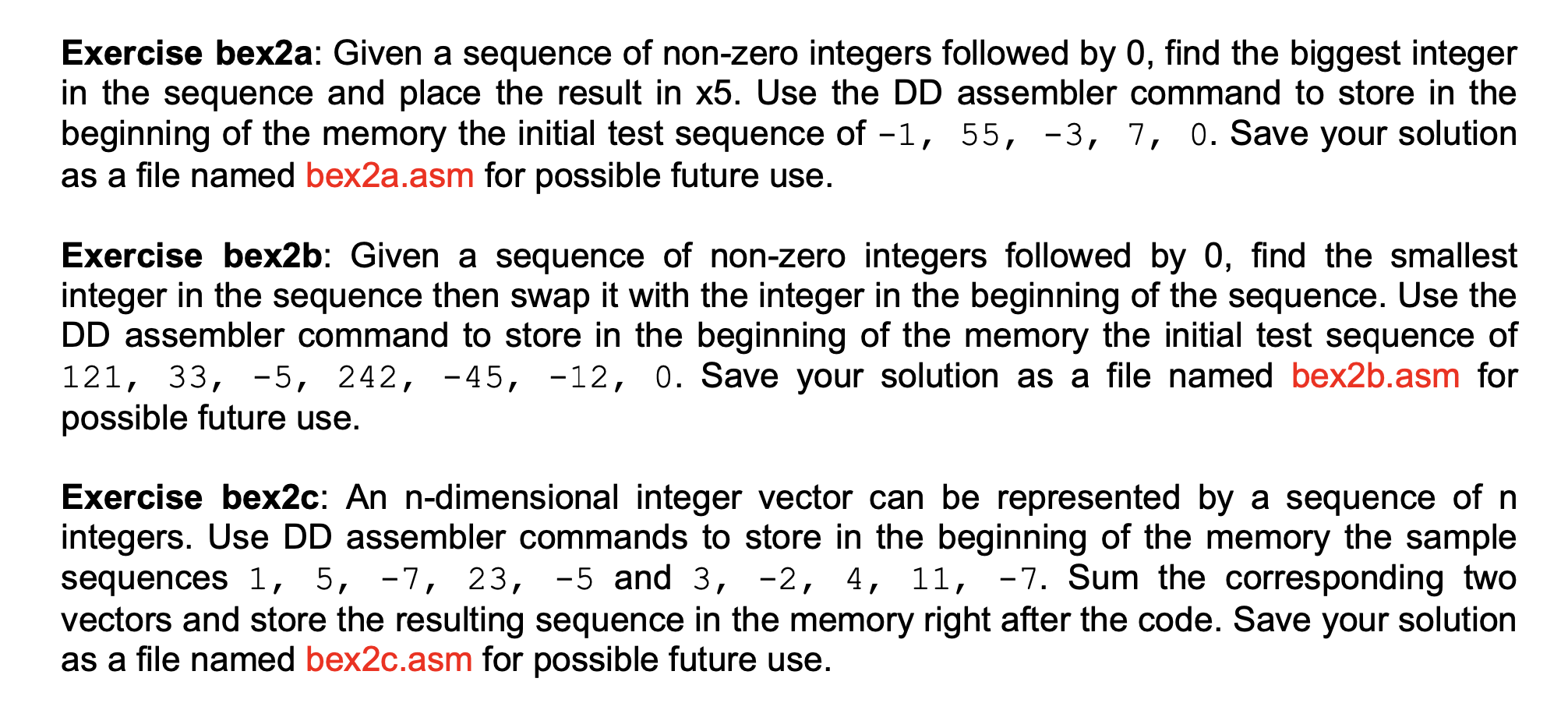 Solved Exercise bex2a: Given a sequence of non-zero integers | Chegg.com