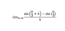 Solved limh→0hsin(3π+h)−sin(3π) | Chegg.com