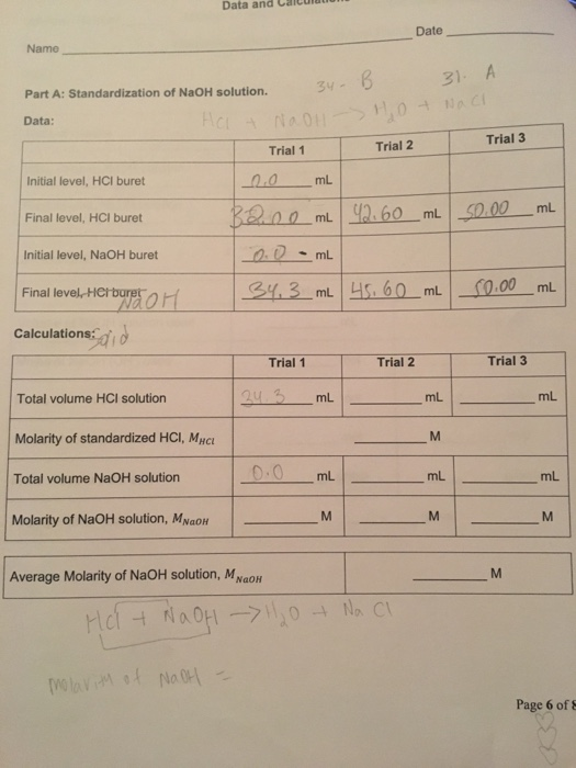 Solved Data and Caicdiut Date Name 31. A 3니 Part A: | Chegg.com