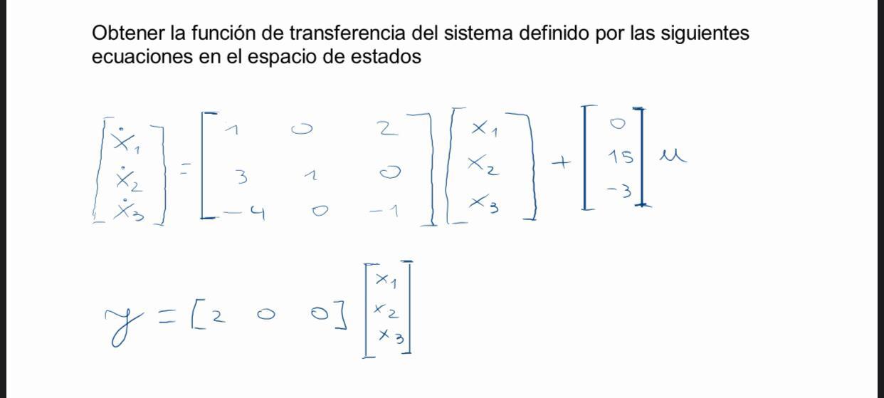 Solved Obtener la función de transferencia del sistema | Chegg.com