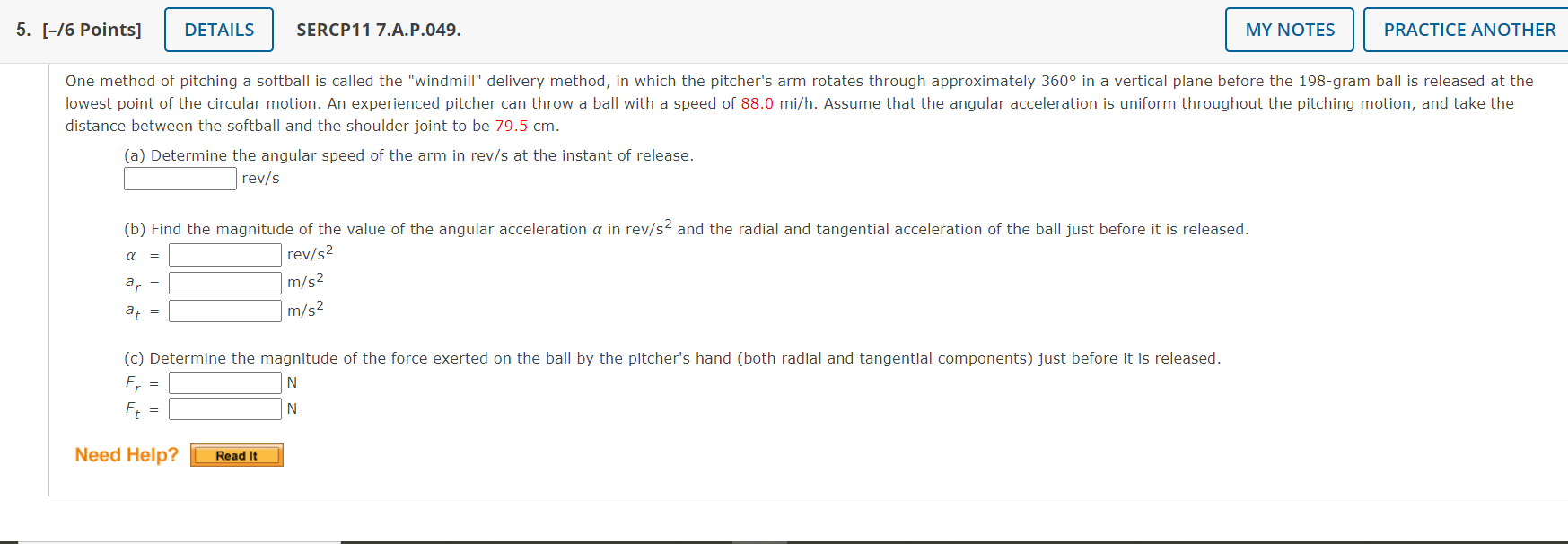 Solved distance between the softball and the shoulder joint | Chegg.com