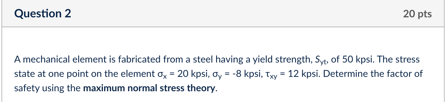 Solved A mechanical element is fabricated from a steel | Chegg.com