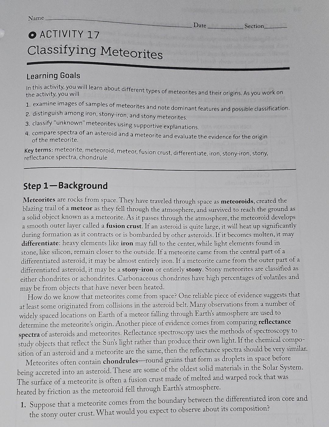 Solved EXPLORATION Measuring Features on lo Part A: Finding | Chegg.com