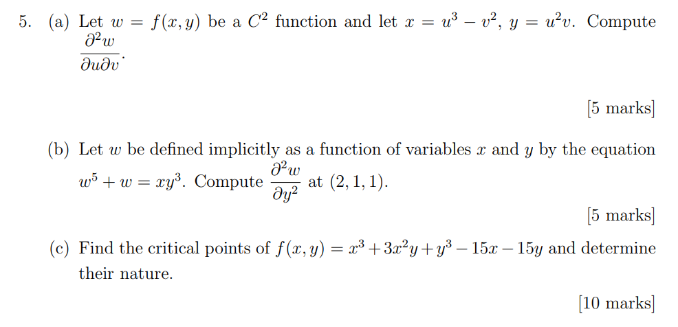 (a) ﻿Let w=f(x,y) be a C2 ﻿function and let | Chegg.com
