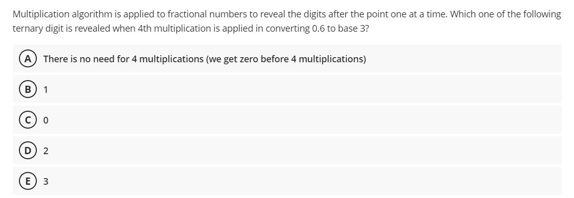 Solved Multiplication algorithm is applied to fractional | Chegg.com