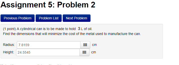 Solved Assignment 5 Problem 2 Previous Problem Problem List 5334