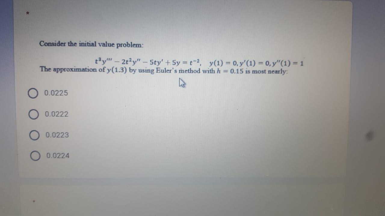 Solved Consider the initial value problem: ty"" – 2ty" - | Chegg.com