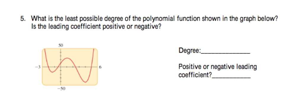 Solved 5. What is the least possible degree of the | Chegg.com