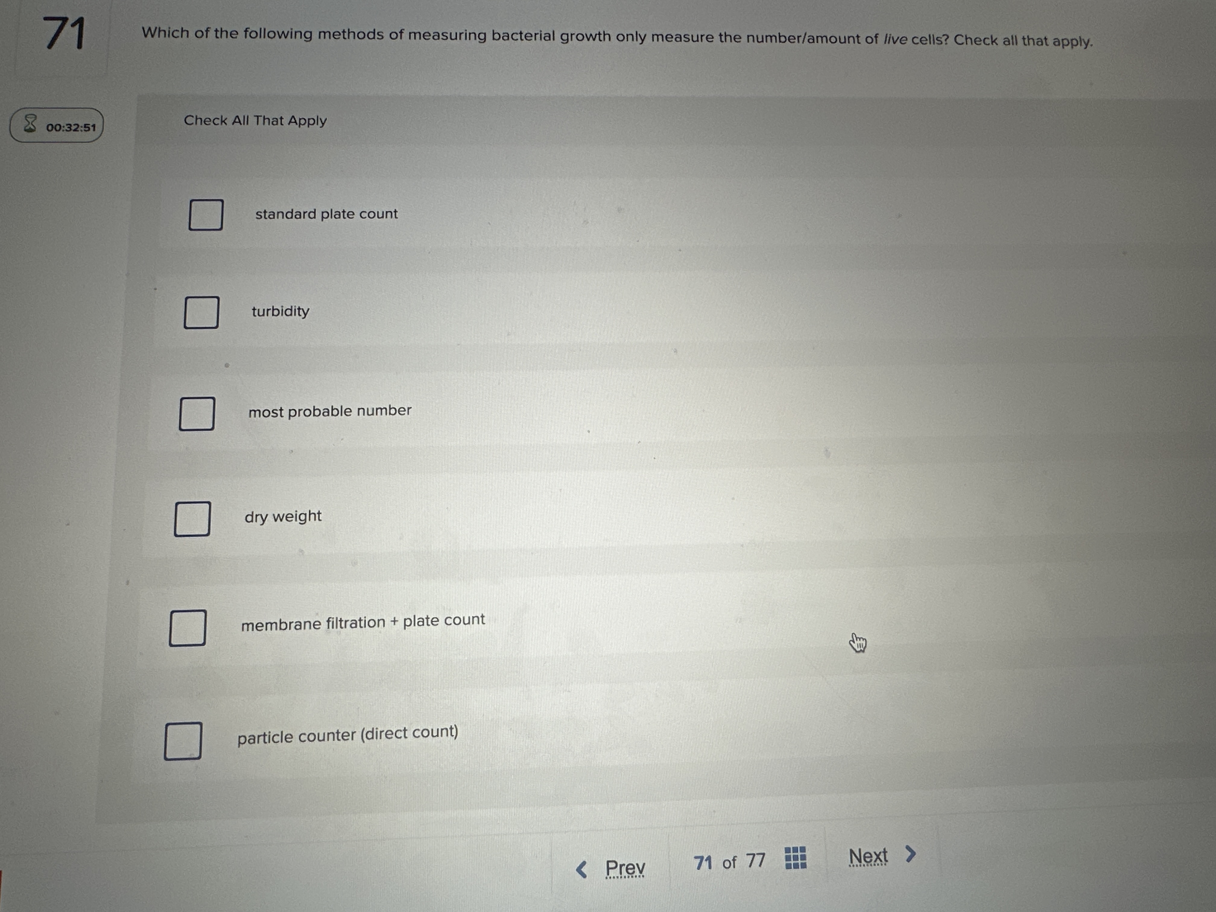 Solved 71Which of the following methods of measuring | Chegg.com