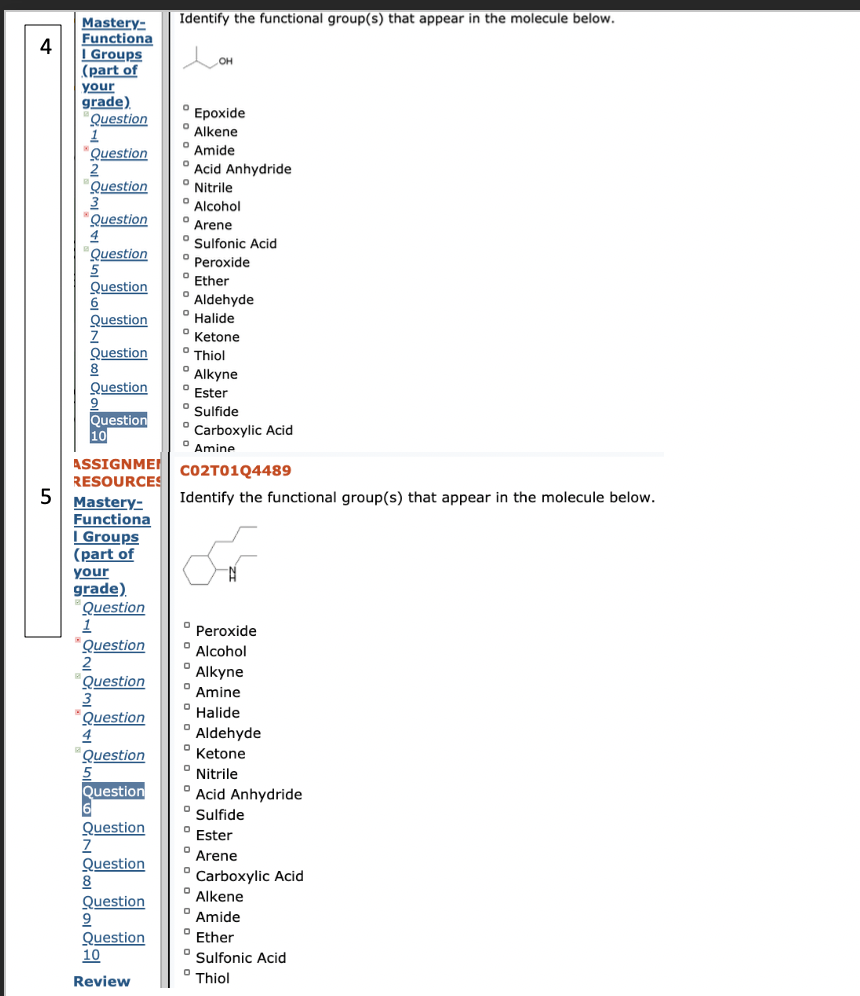 Solved Identify the functional group(s) that appear in the | Chegg.com