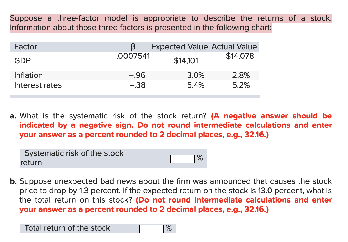 Solved Suppose a three-factor model is appropriate to | Chegg.com