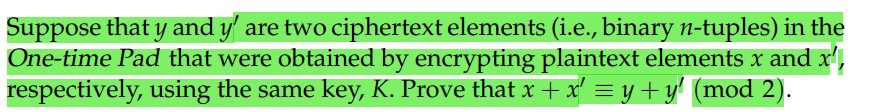 Solved Suppose that y and y′ are two ciphertext elements | Chegg.com