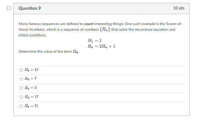 Solved Many famous sequences are defined to count | Chegg.com