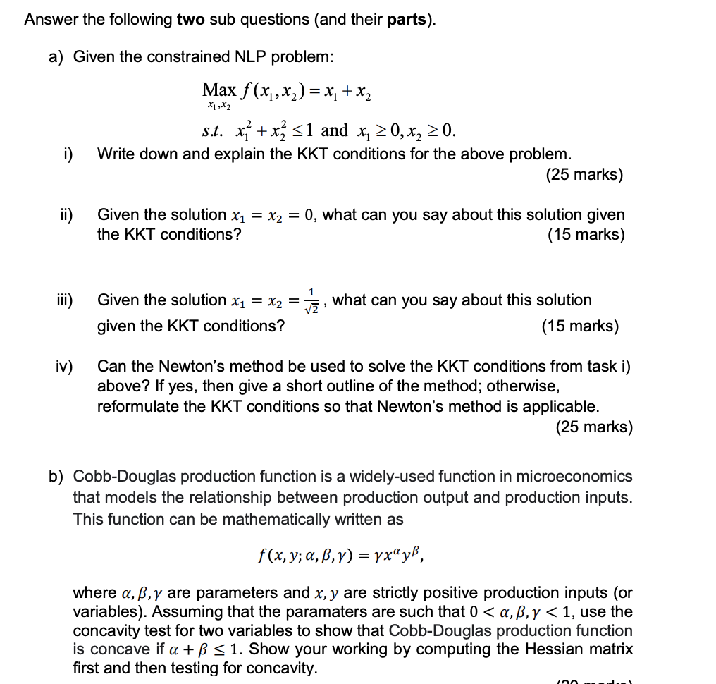 Solved Answer the following two sub questions (and their | Chegg.com