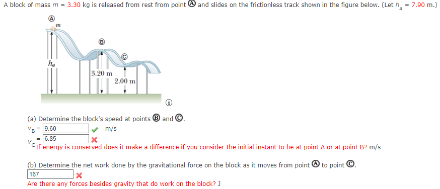 Solved block of mass m=3.30 kg is released from rest from | Chegg.com