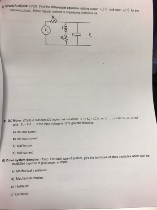Solved Find the differential equation relating output v_0(t) | Chegg.com
