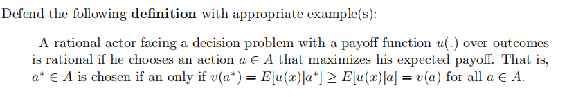 Solved Defend the following definition with appropriate | Chegg.com