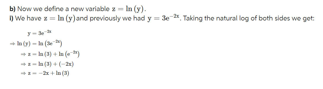 (b)a) First we have to plot the function y=3e−2x for | Chegg.com