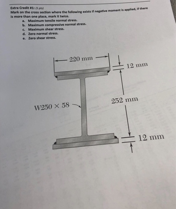 Solved Extra Credit #1: (5 pts) Mark on the cross section | Chegg.com
