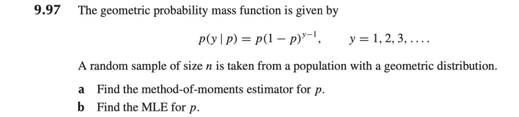 Solved 9.97 The geometric probability mass function is given | Chegg.com