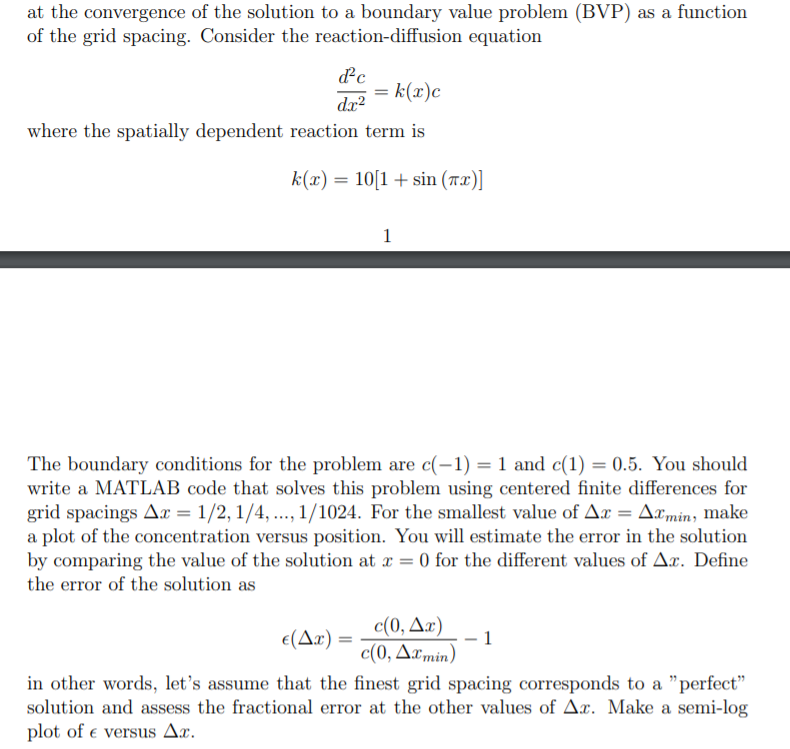 For this problem you will look at the convergence of | Chegg.com