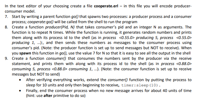 Solved Need Erlang Code Plz Not C Java Python If It Is 