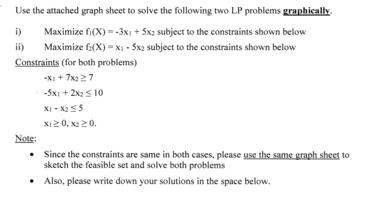 Solved Use the attached graph sheet to solve the following | Chegg.com