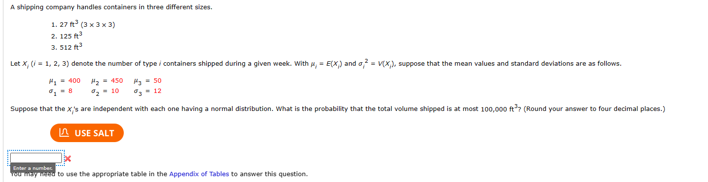 Solved A shipping company handles containers in three | Chegg.com