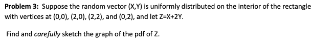 Problem 3: Suppose the random vector (X,Y) is | Chegg.com