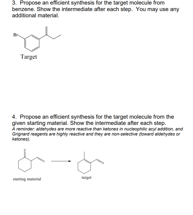 Solved 3. Propose an efficient synthesis for the target | Chegg.com