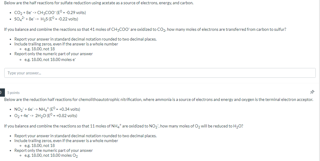 Solved Below are the half reactions for sulfate reduction | Chegg.com