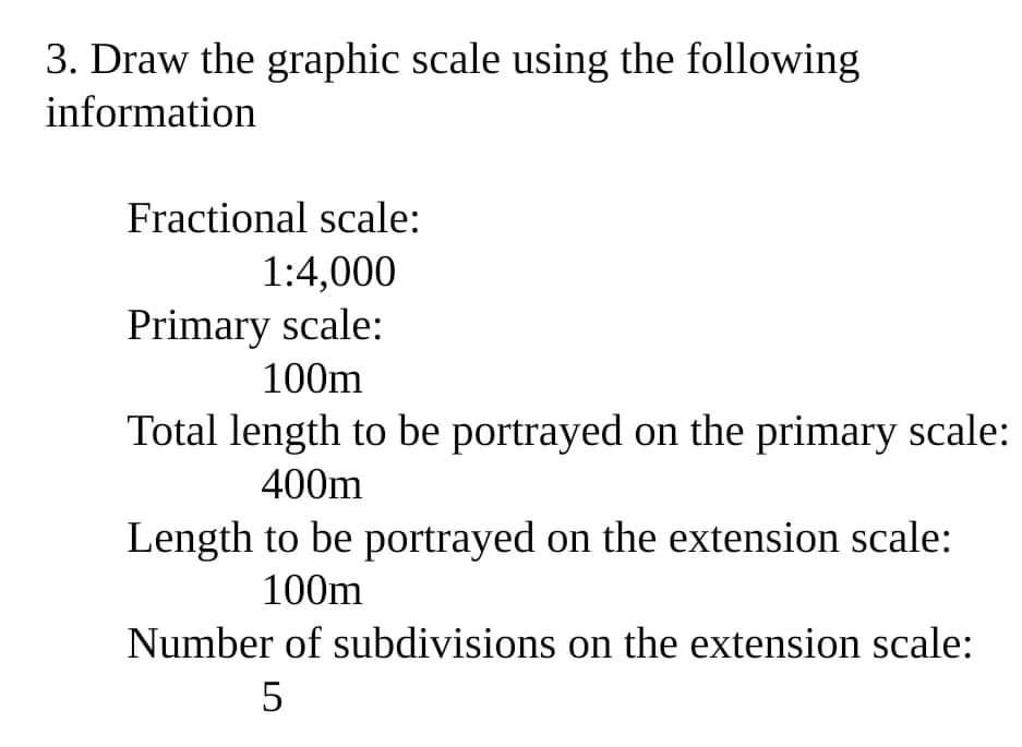 Solved 3. Draw the graphic scale using the following | Chegg.com