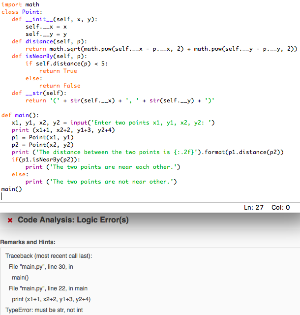 Solved The Point Class Design A Class Named Point To 7338