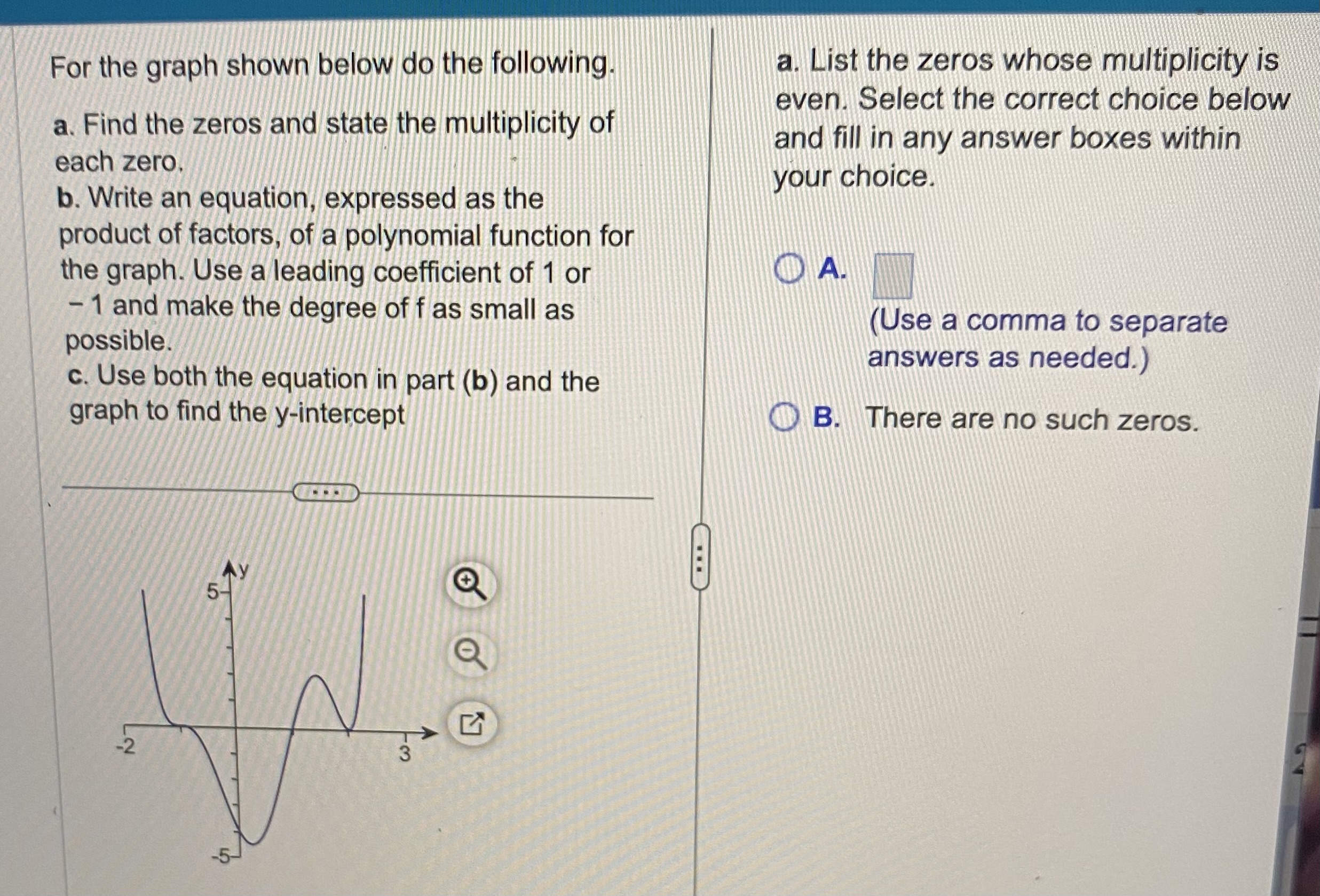 Solved For the graph shown below do the following. a. Find | Chegg.com