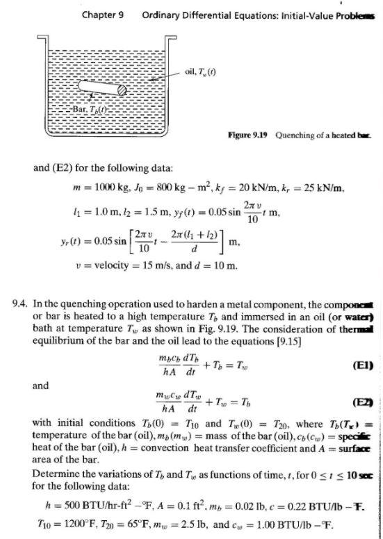 Chapter 9 Ordinary Differential Equations: | Chegg.com